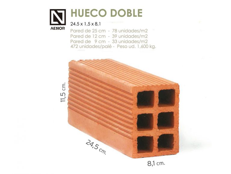 LADRILLOS HUECOS DOBLES – Cerámica Utzubar
